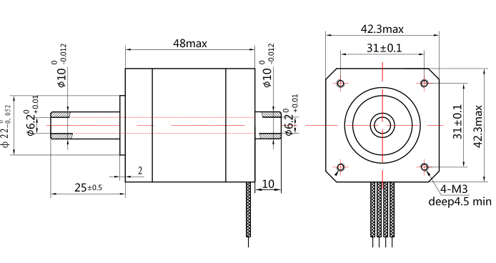 Moteur pas à pas arbre creux nema 17